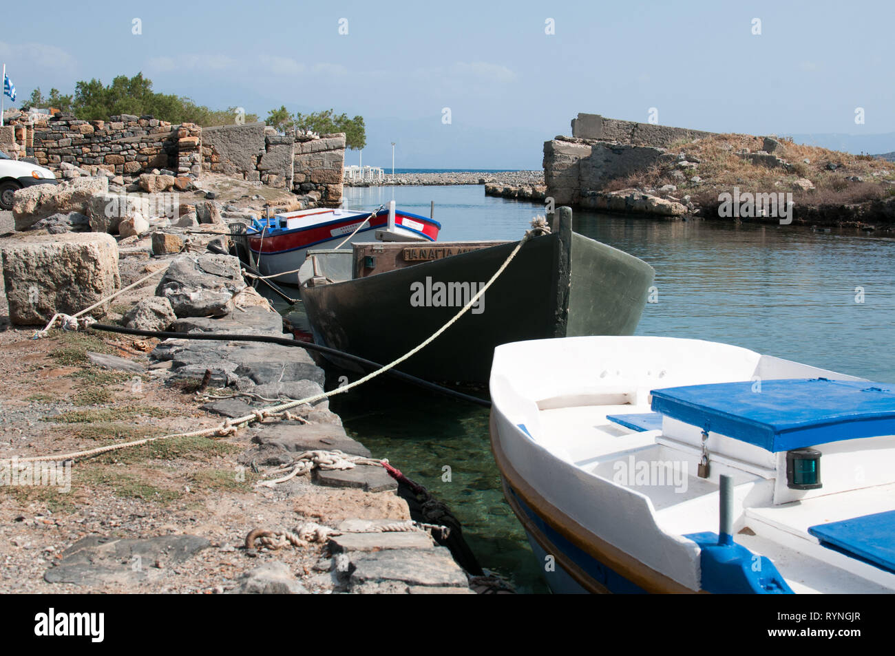 Crete greece canal boat hi-res stock photography and images - Alamy