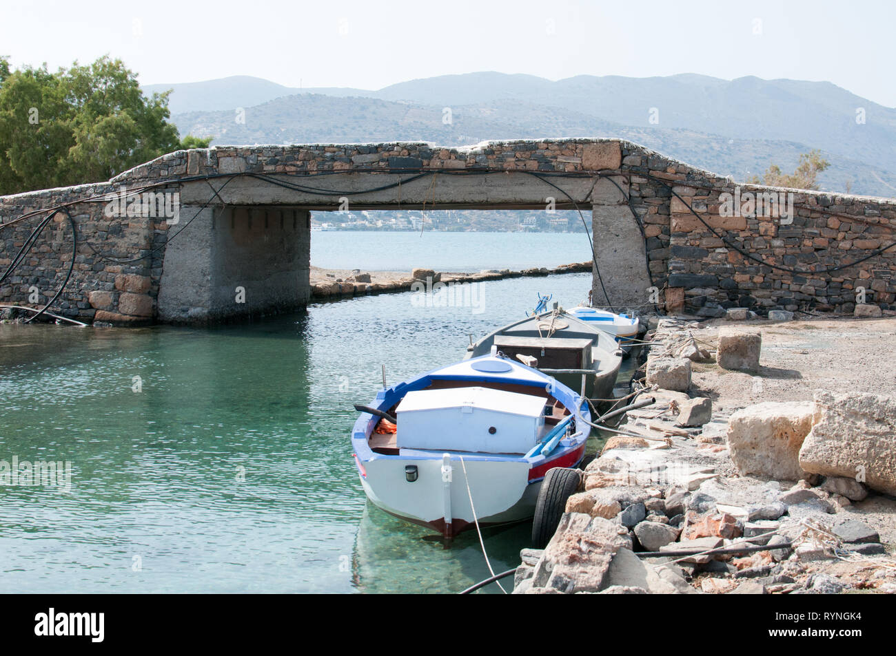 Crete greece canal boat hi-res stock photography and images - Alamy