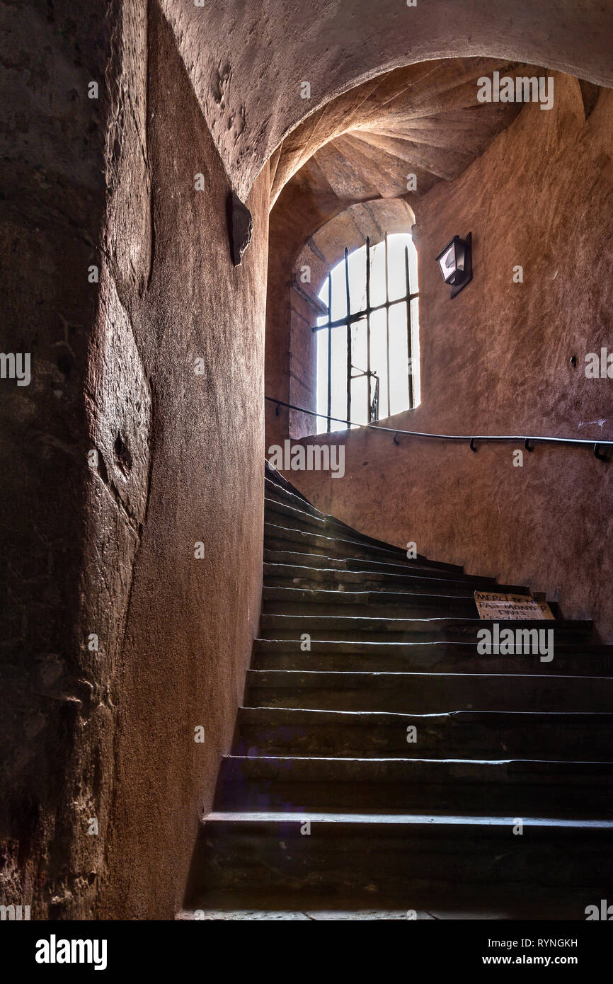 stairway inside the Rose Tower, Vieux Lyon, France Stock Photo - Alamy