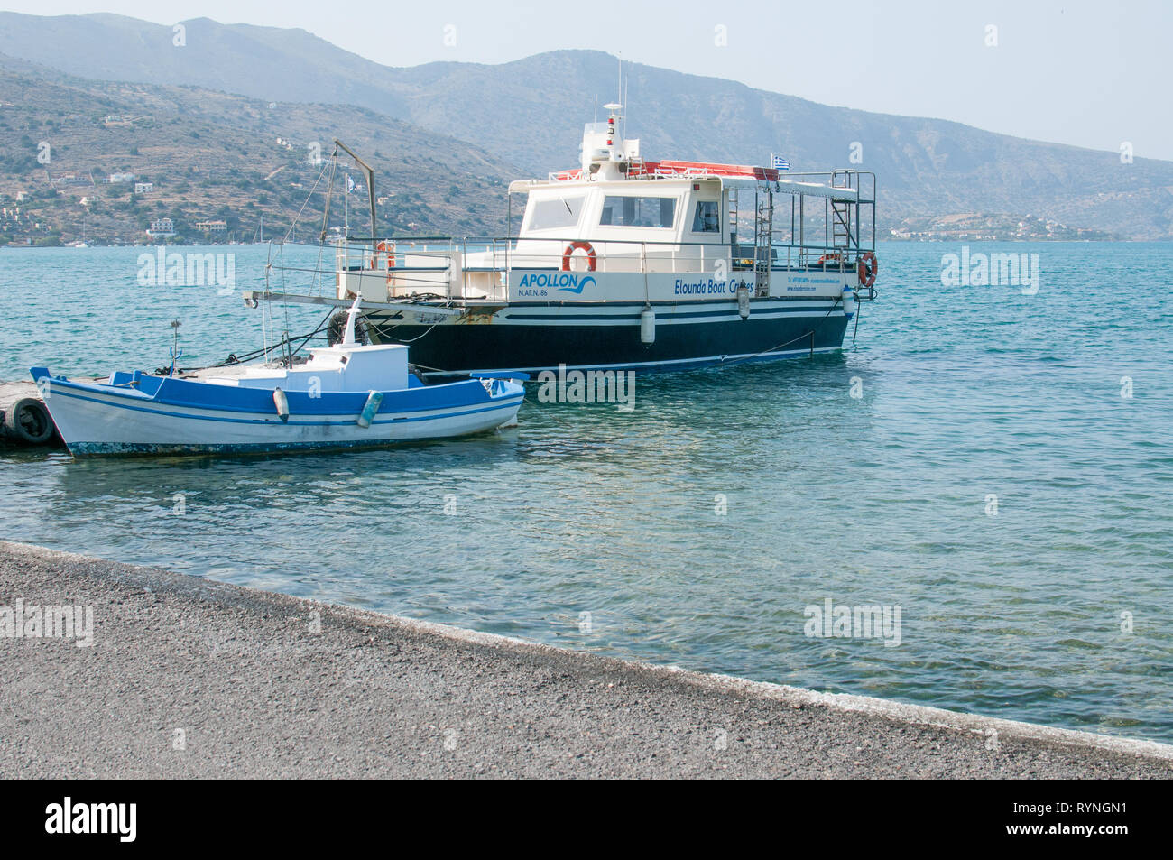 Boat near Elounda, Crete Stock Photo - Alamy