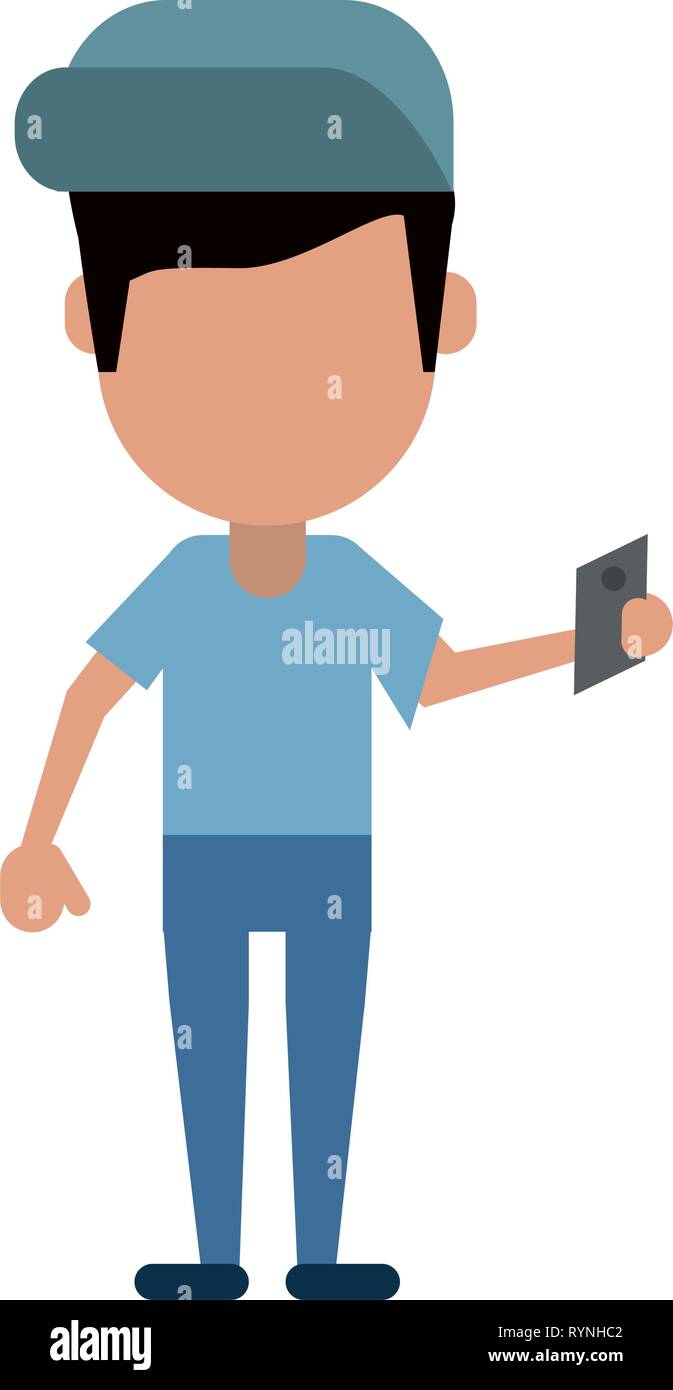 young man with smartphone avatar Stock Vector Image & Art - Alamy