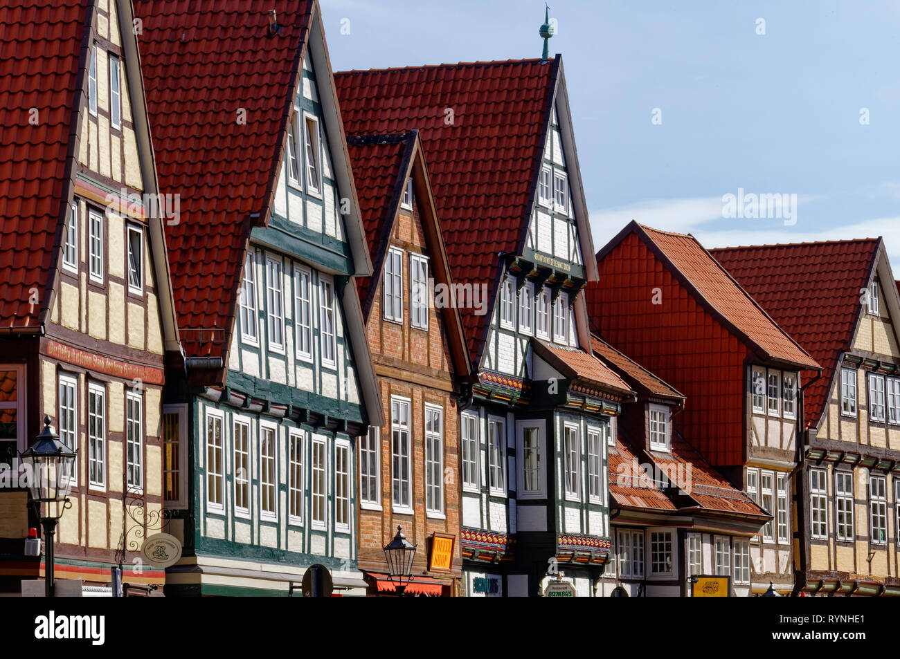 Celle: half-timbered houses at Schuhstrasse in old town, Lüneburg Heath ...