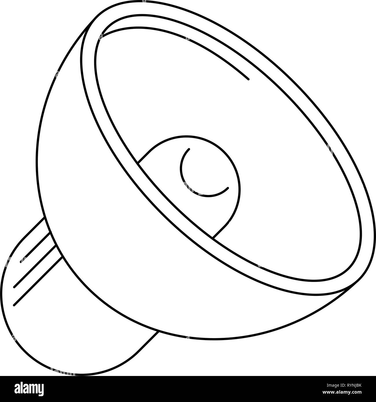 Bullhorn volume symbol isolated in black and white Stock Vector Image ...