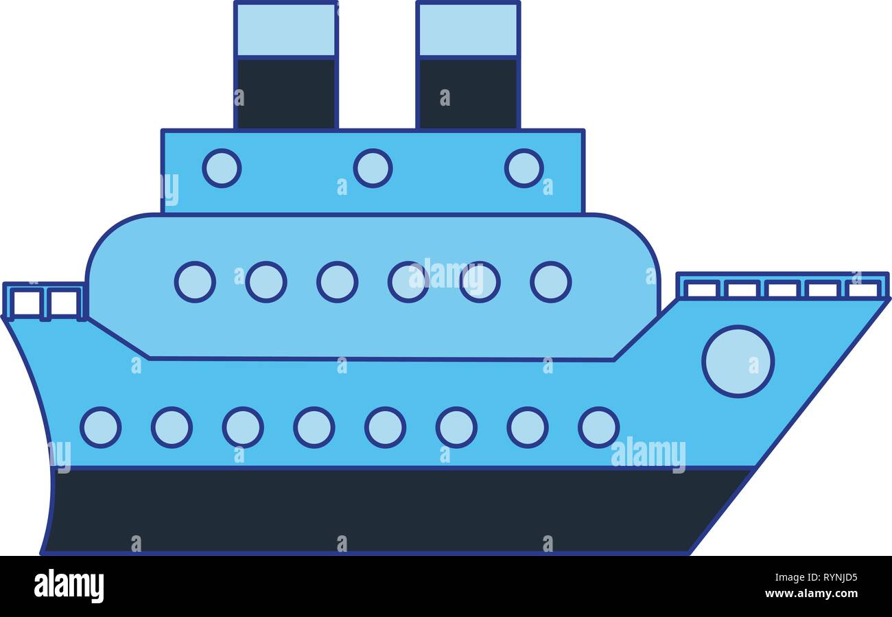 Cruise ship boat symbol isolated blue lines Stock Vector Image & Art ...