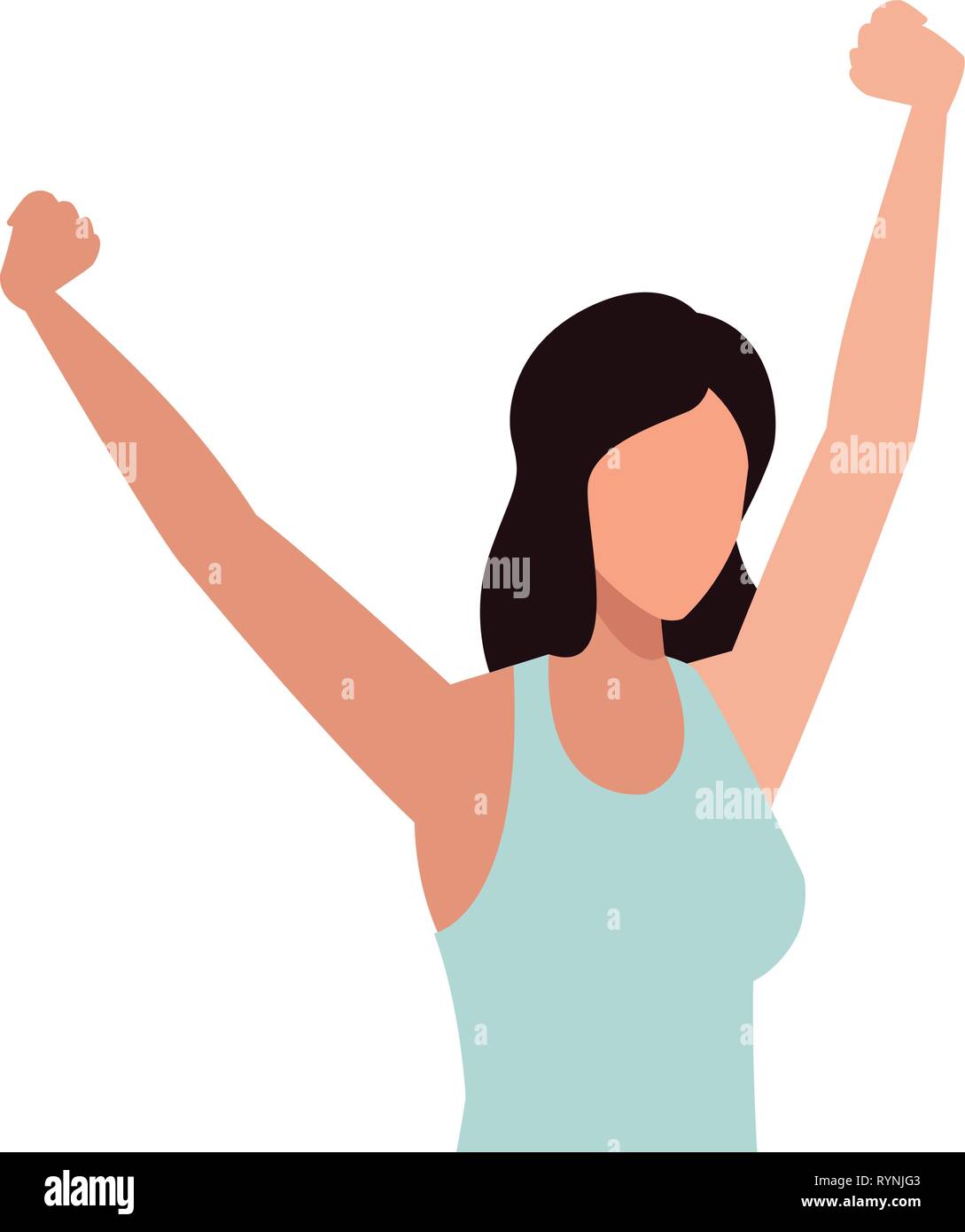 faceless girl stretching Stock Vector Image & Art - Alamy