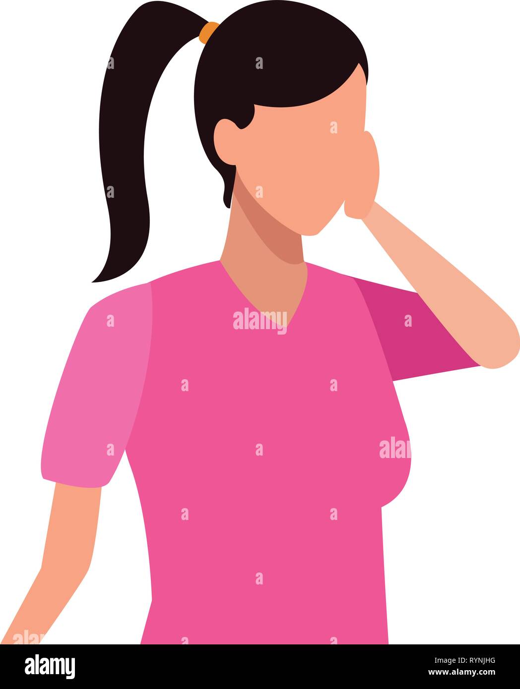 faceless girl bored Stock Vector Image & Art - Alamy