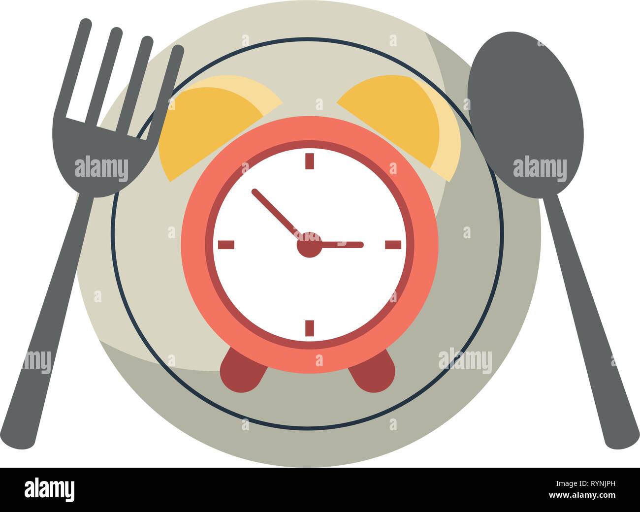 Restaurant dish with cutlery and alarm clock Stock Vector Image & Art ...