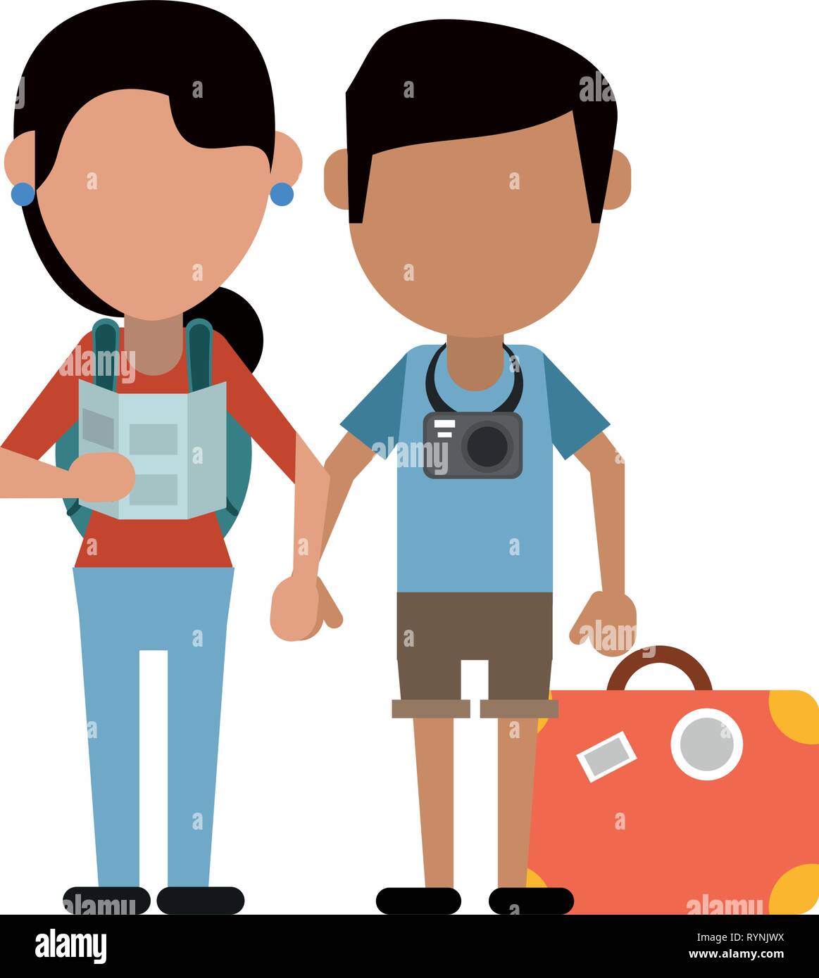 Couple of tourists avatar cartoon Stock Vector Image & Art - Alamy