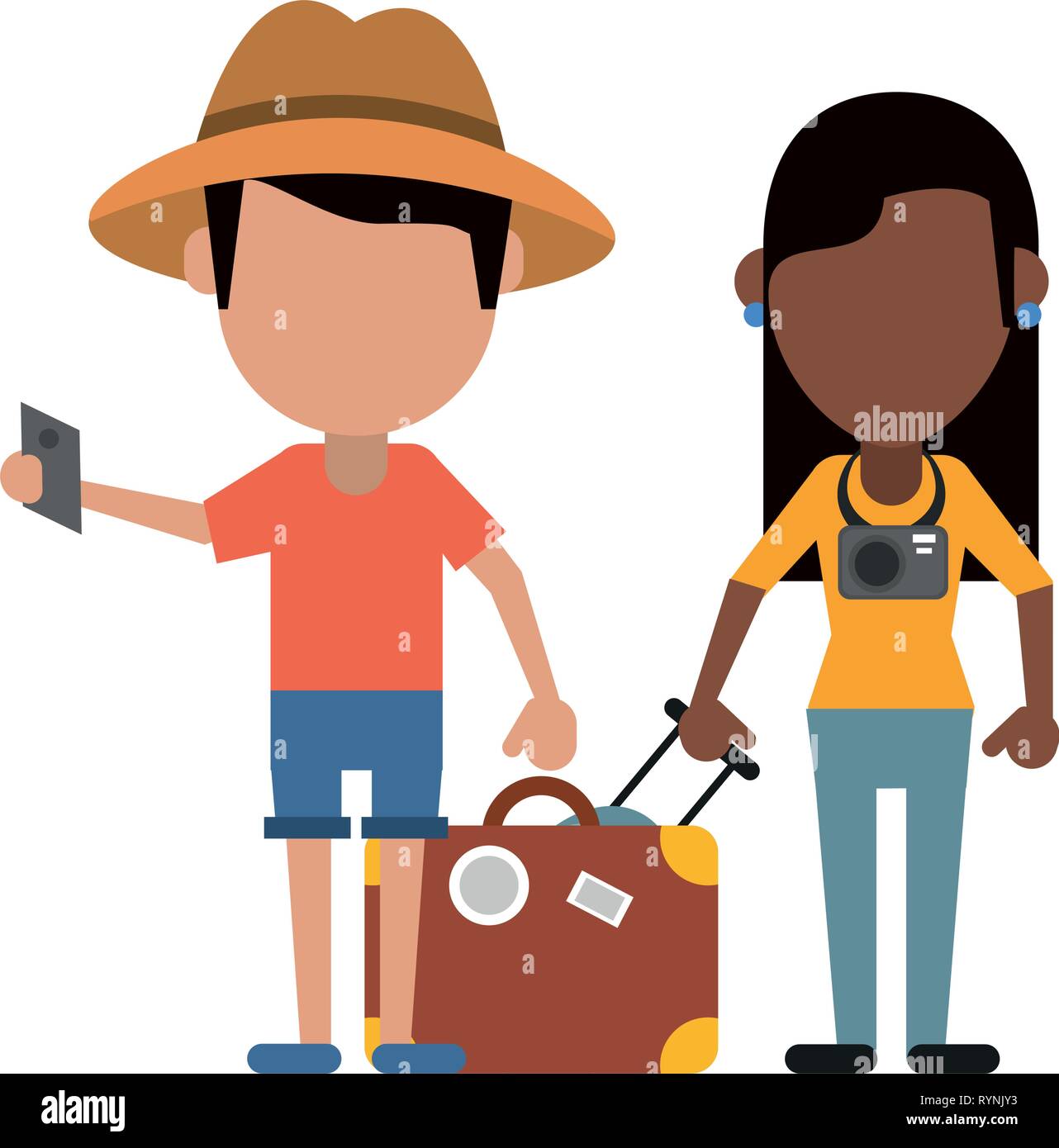 Couple of tourists avatar cartoon Stock Vector Image & Art - Alamy