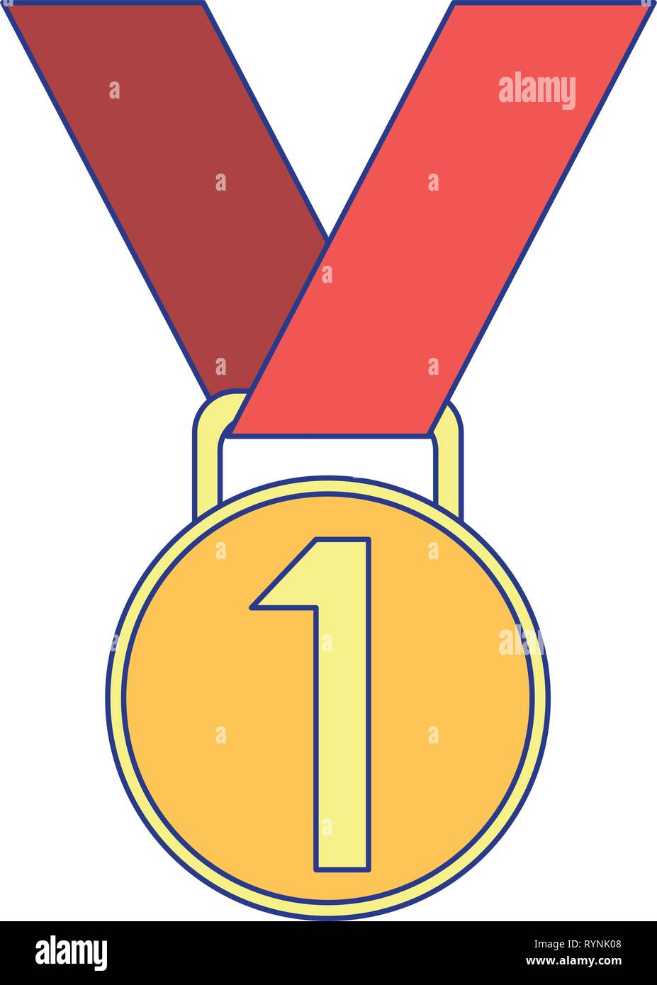 First place medal award symbol blue lines Stock Vector Image & Art - Alamy