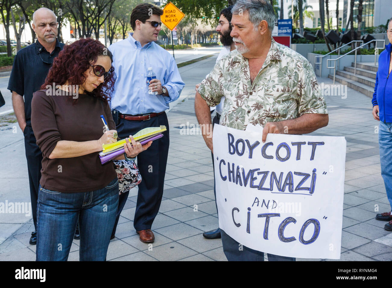 Miami Florida,Brickell Avenue,Venezuelan Consulate,rally,protest ...