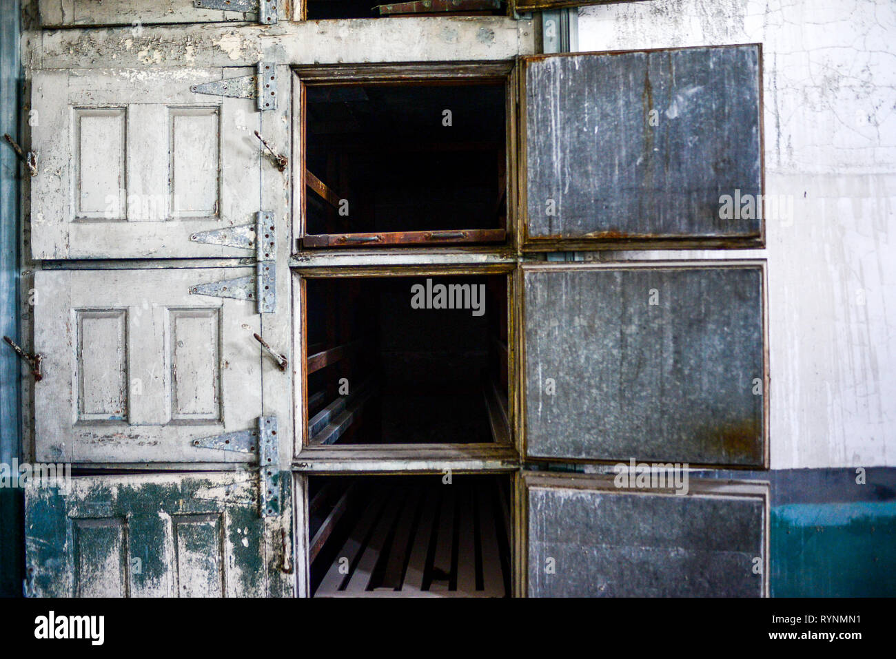 Interior of Decaying Morgue Stock Photo - Alamy