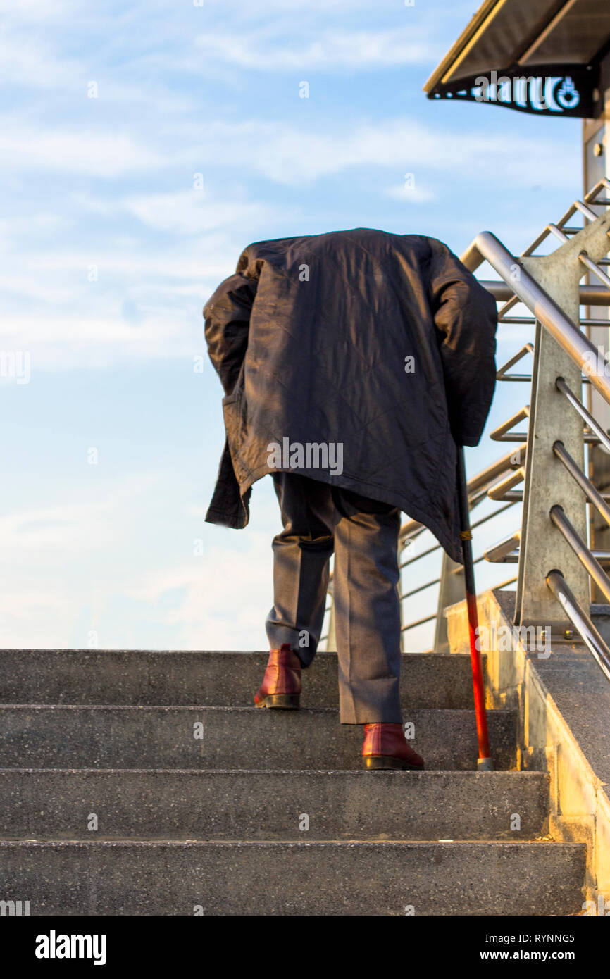 Climbing stairs old person hi-res stock photography and images - Alamy