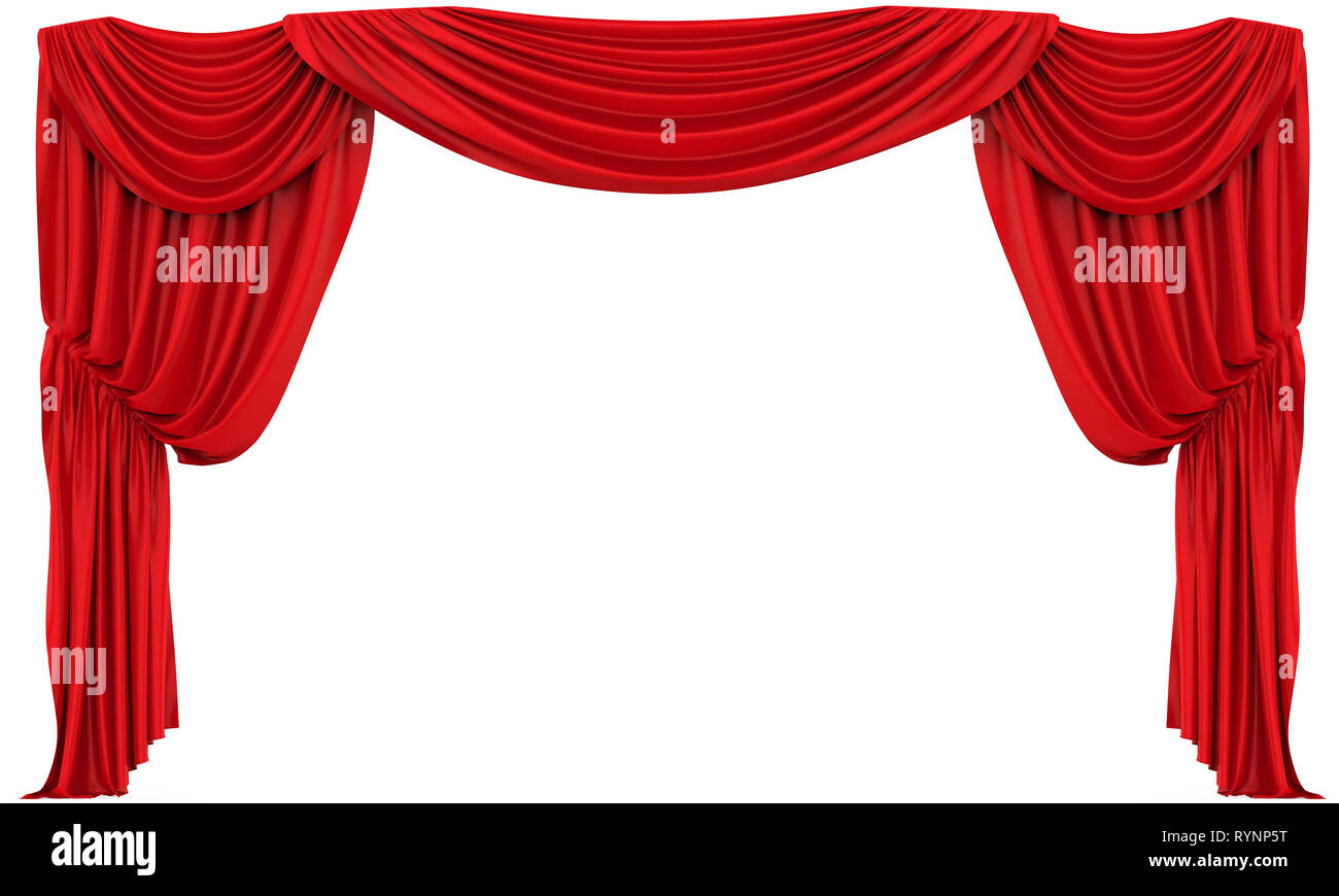 Red Theatre Curtain Isolated Stock Photo - Alamy