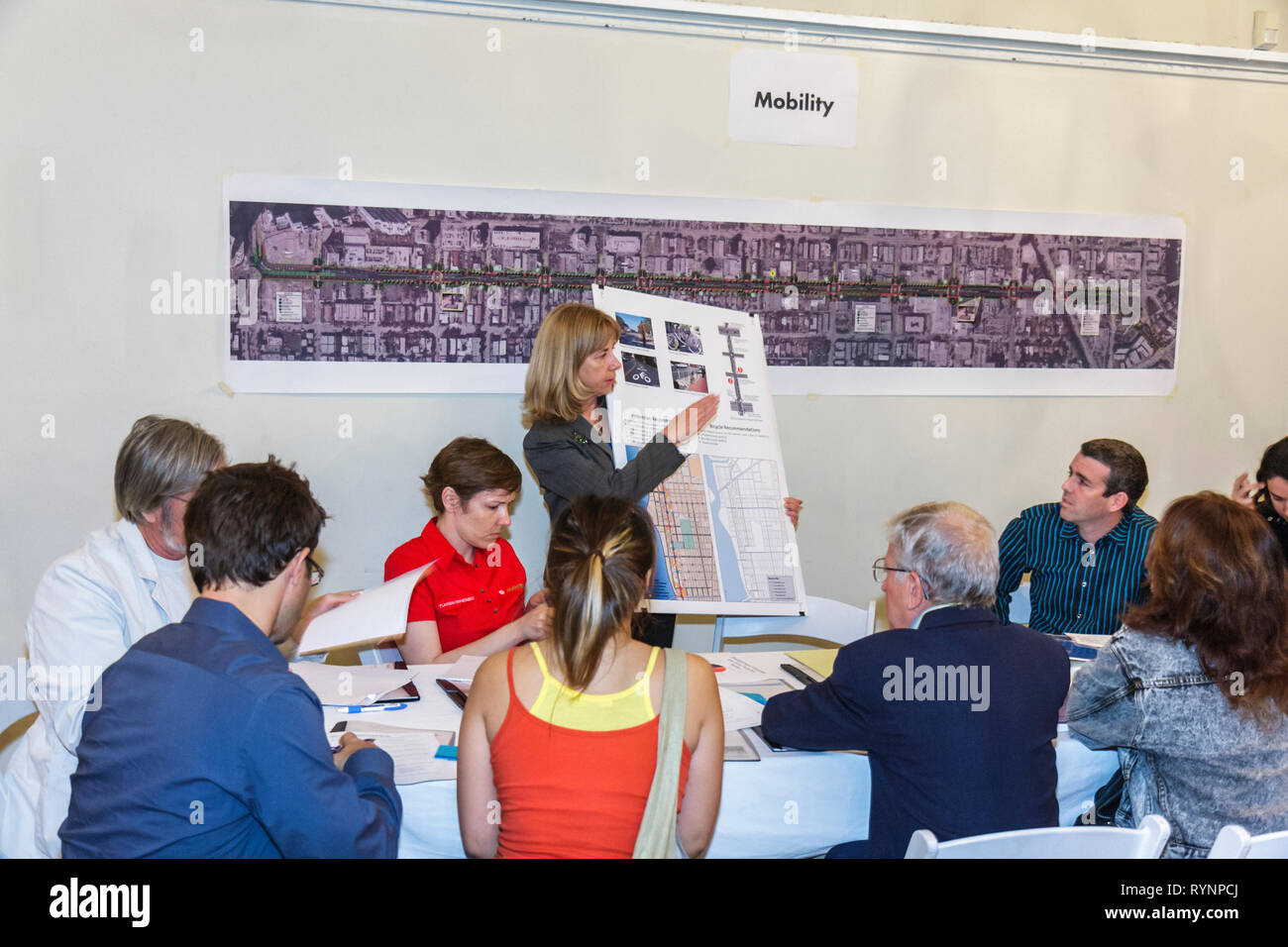 Community planning workshop future city board map hi-res stock ...