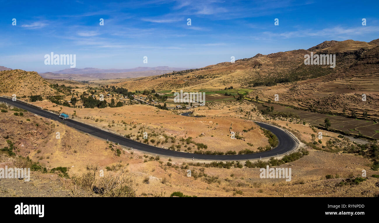 Landscape in Gheralta near Abraha Asbaha in Northern Ethiopia, Africa ...