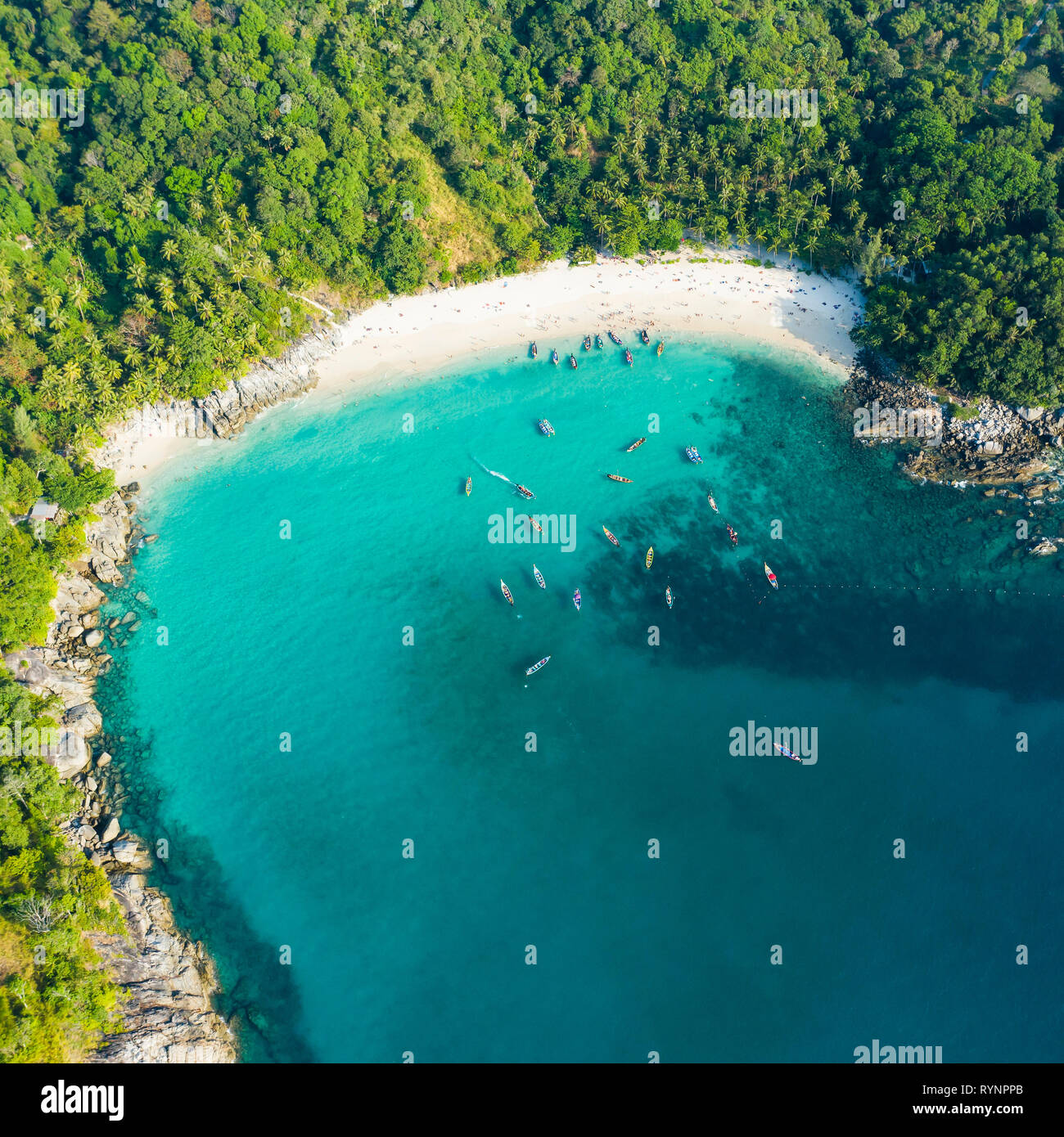 Maya bay travel view on long tail boat beautiful place hi-res stock ...