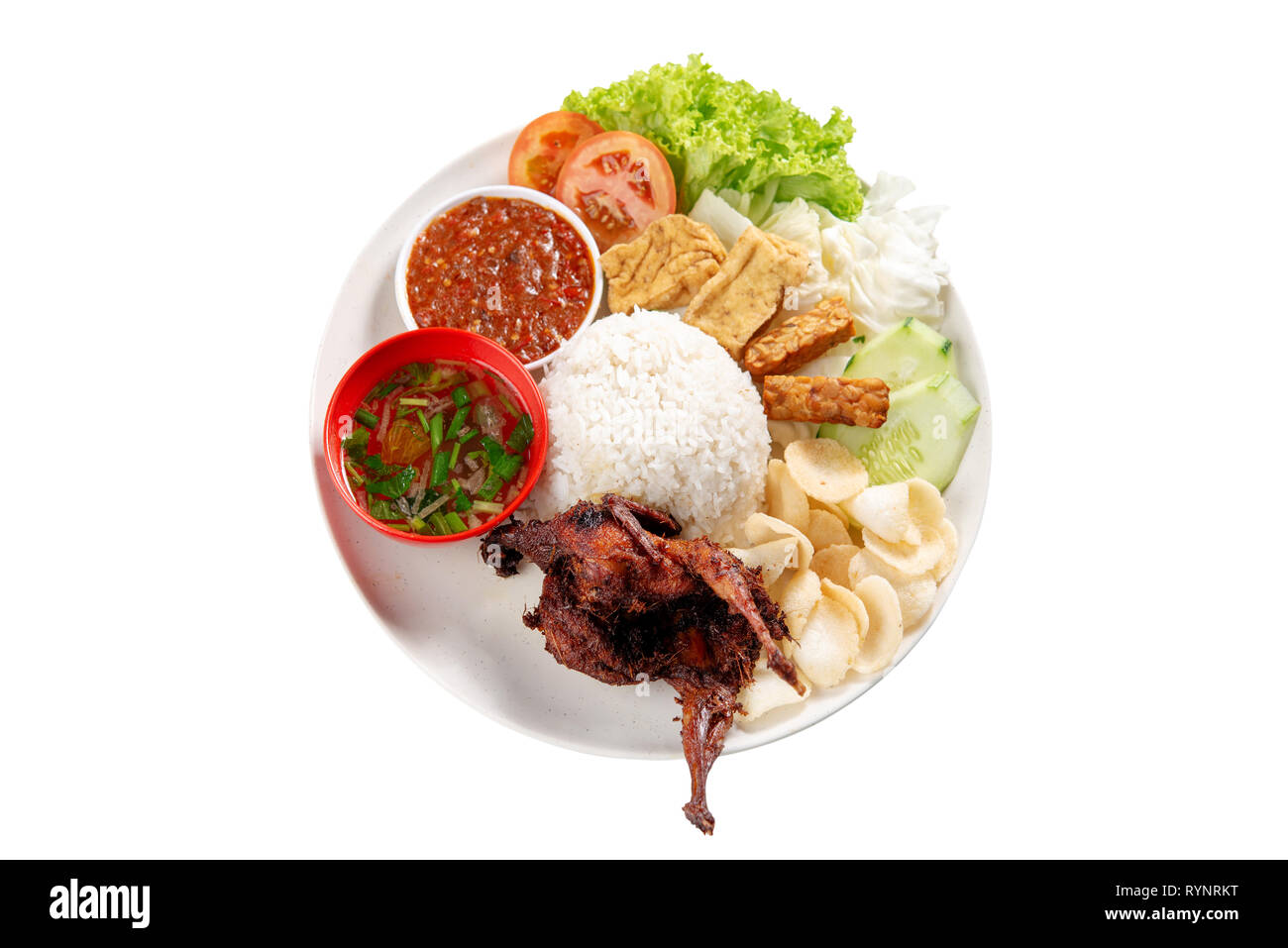 Nasi lemak kukus with quail meat, popular traditional Malaysian local ...