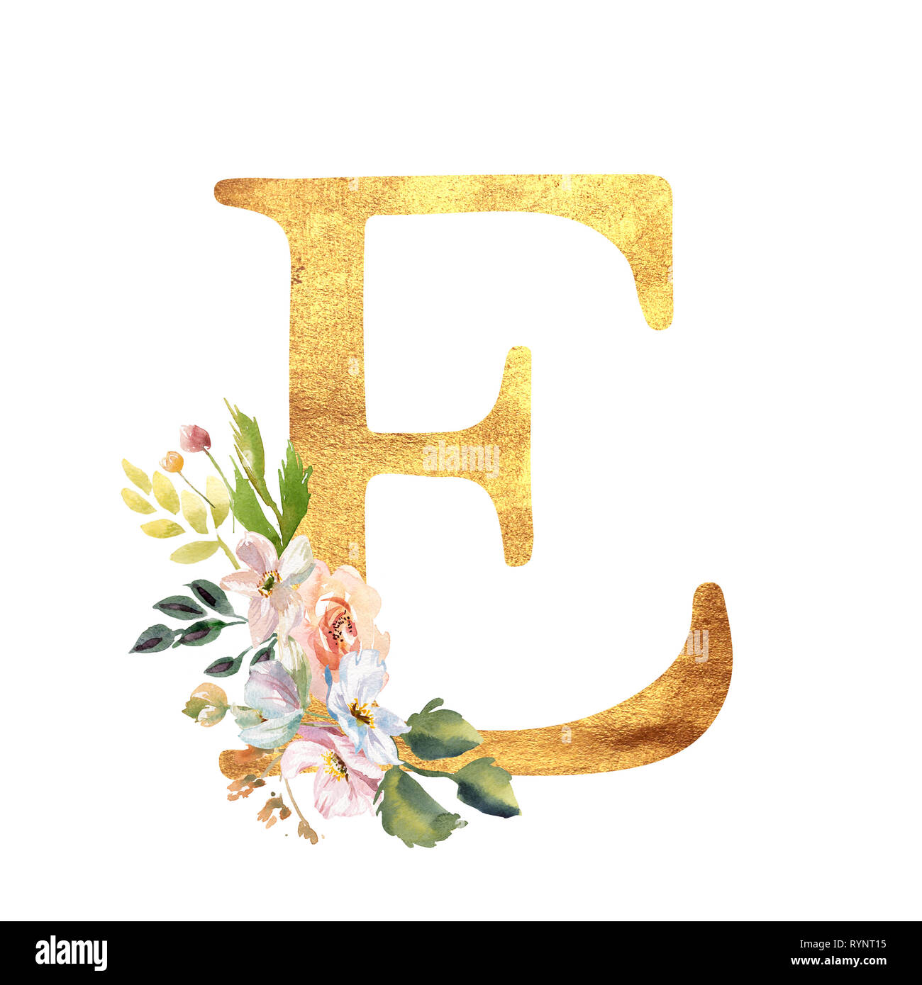 The Letter E In Gold