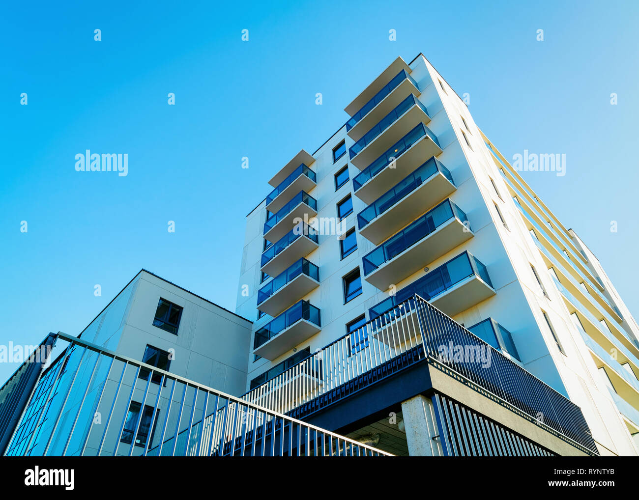 Gate near the entrance into Modern residencial building Stock Photo - Alamy