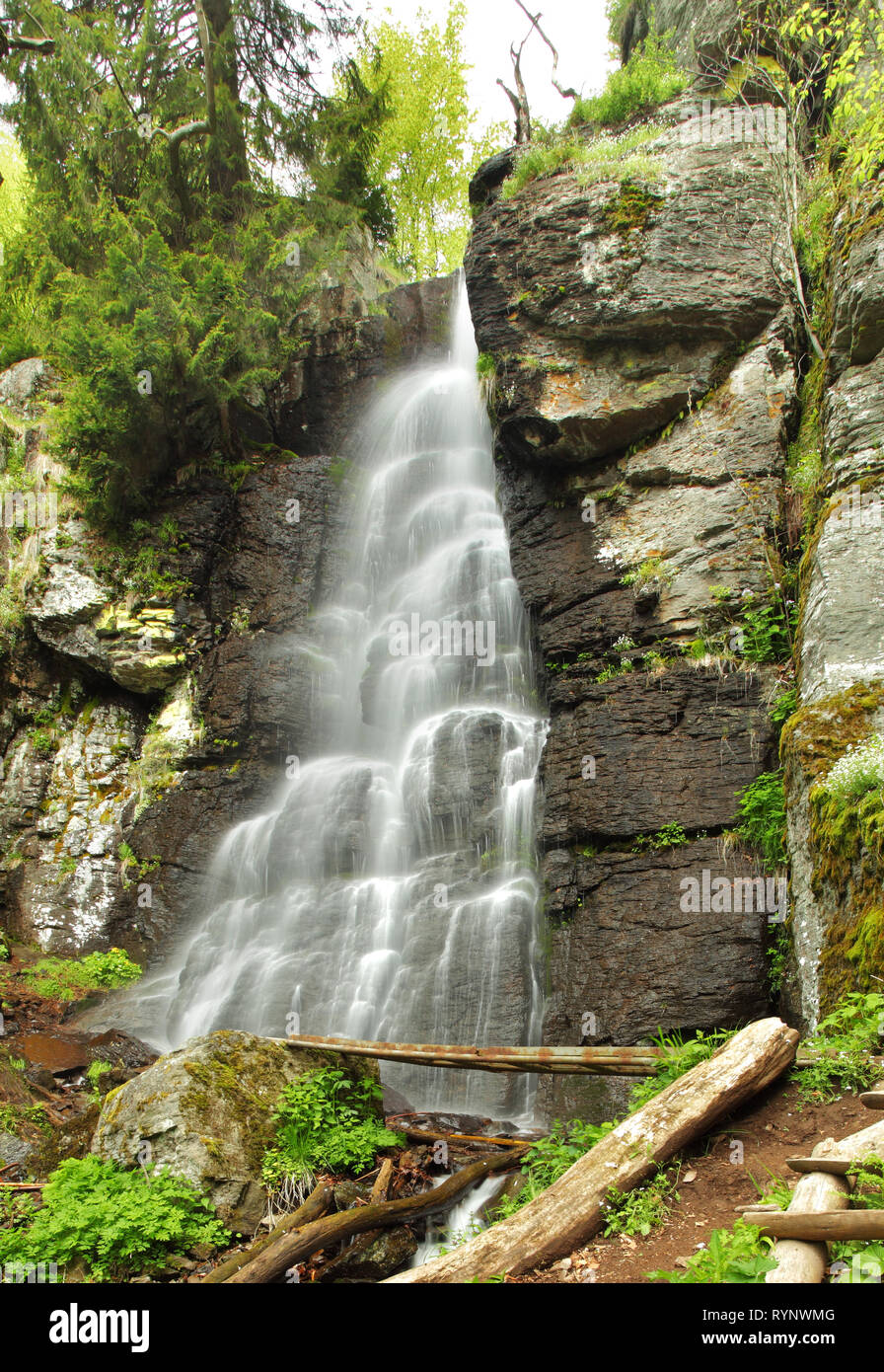 Waterfall Bystre in Polana region, Slovakia Stock Photo - Alamy
