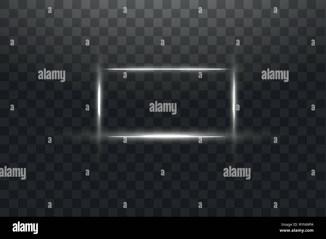 White frame with lights effects. Shining luxury banner vector ...