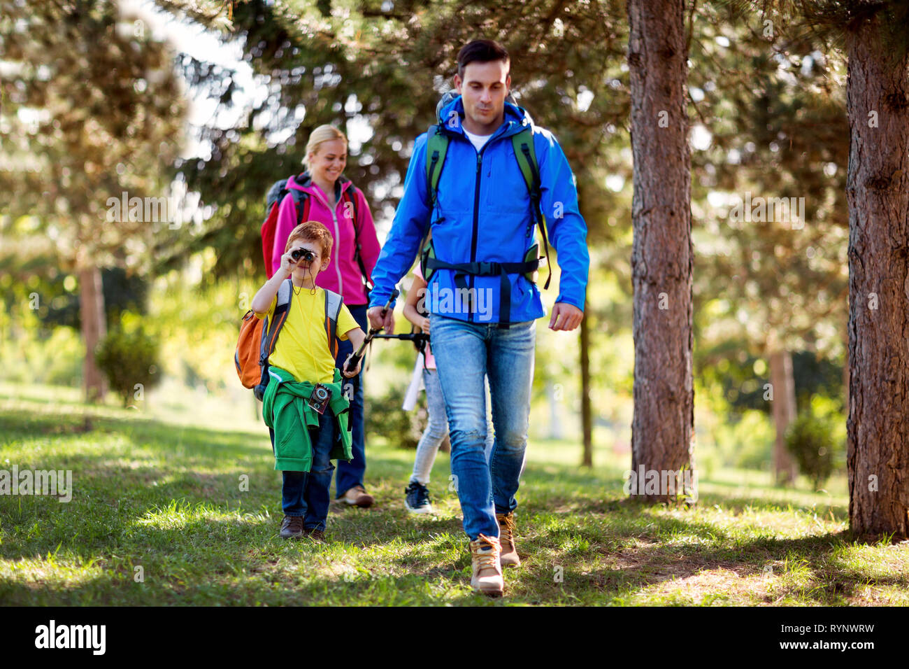 Family hiking day hi-res stock photography and images - Alamy