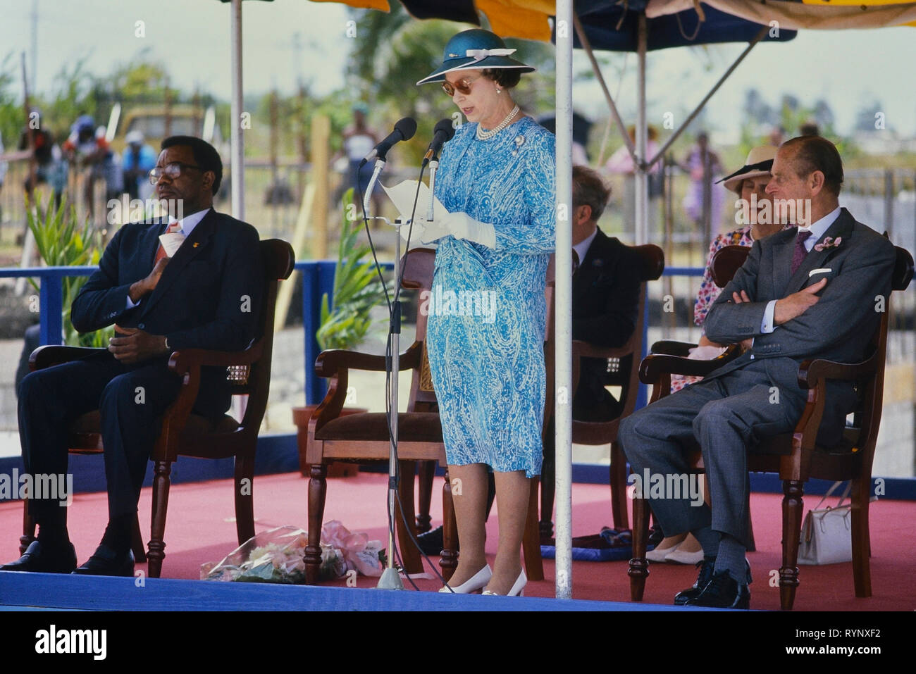 Queen Elizabeth II & Prince Philip visit to Queen's College to ...