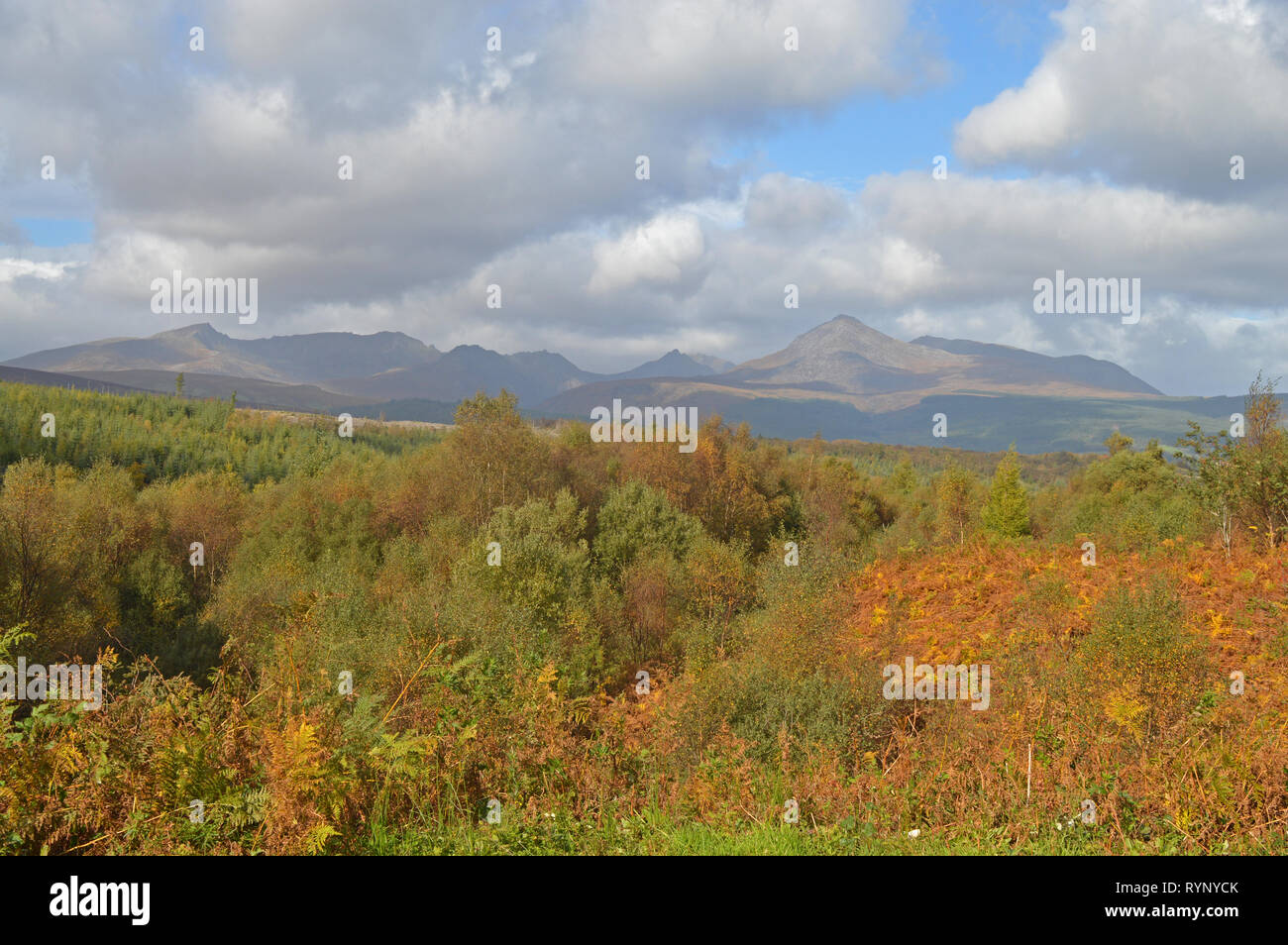 View of Isle of Arran mountain range Stock Photo - Alamy