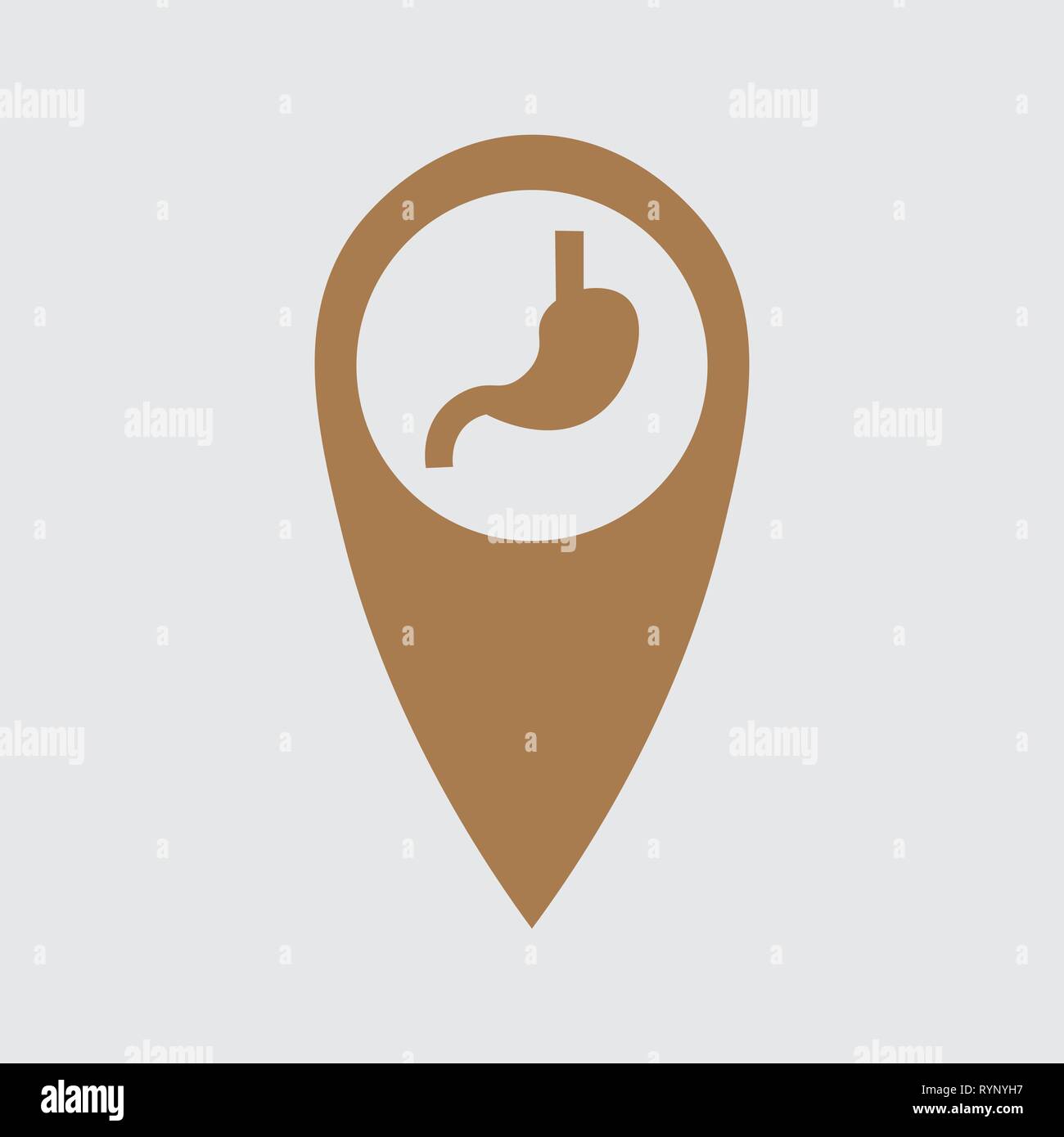 point location depicting the stomach. Medical element 10 eps Stock ...