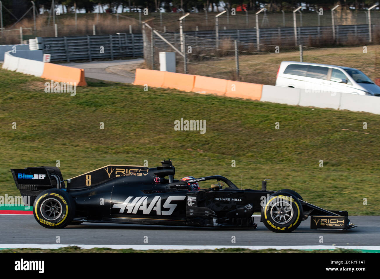 Barcelona, Spain. Feb, 20th, 2019 - Romain Grosjean of France with 8 ...