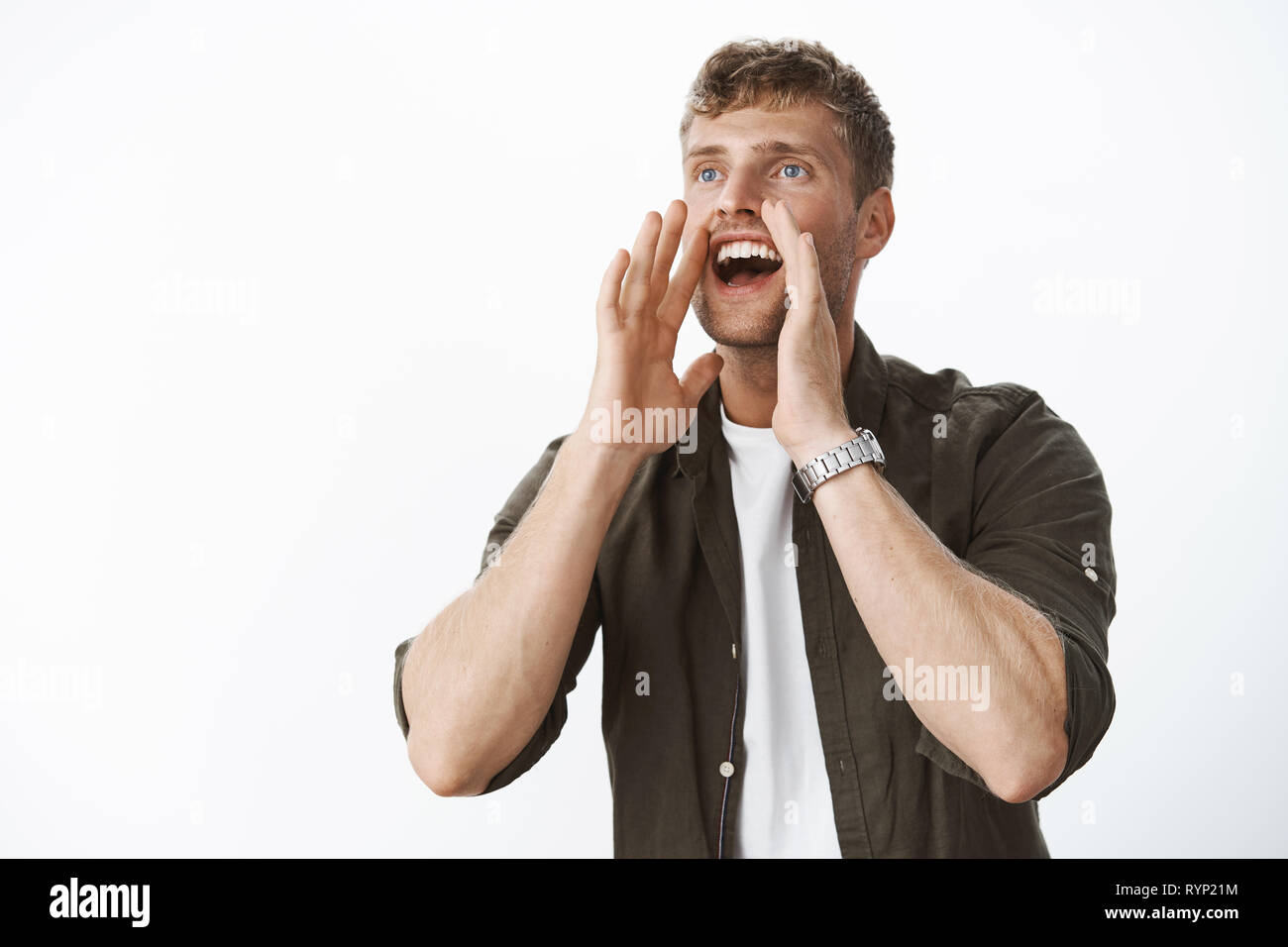 Hands near the mouth hi-res stock photography and images - Alamy