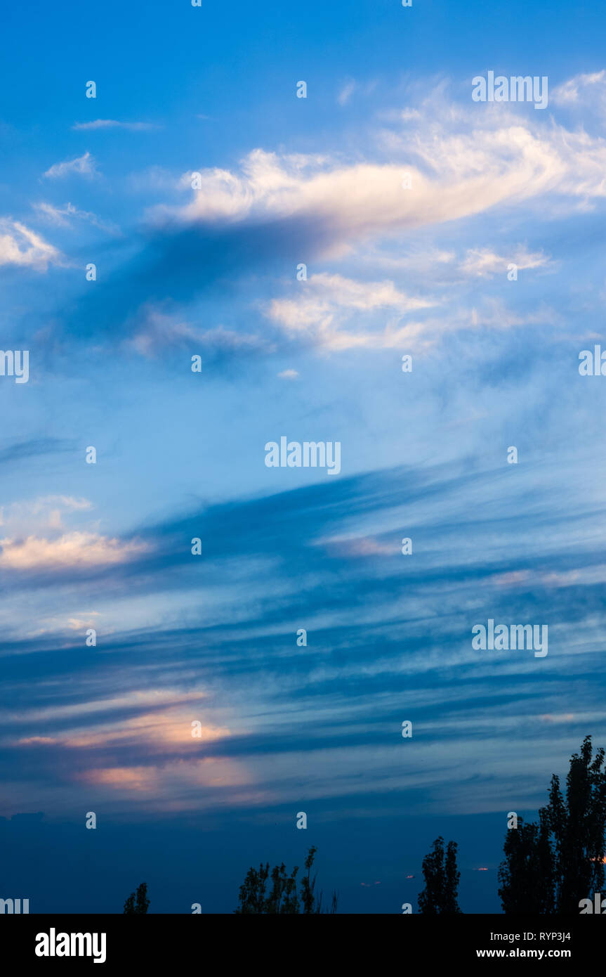 Landscape with dramatic light - beautiful golden sunset with saturated ...