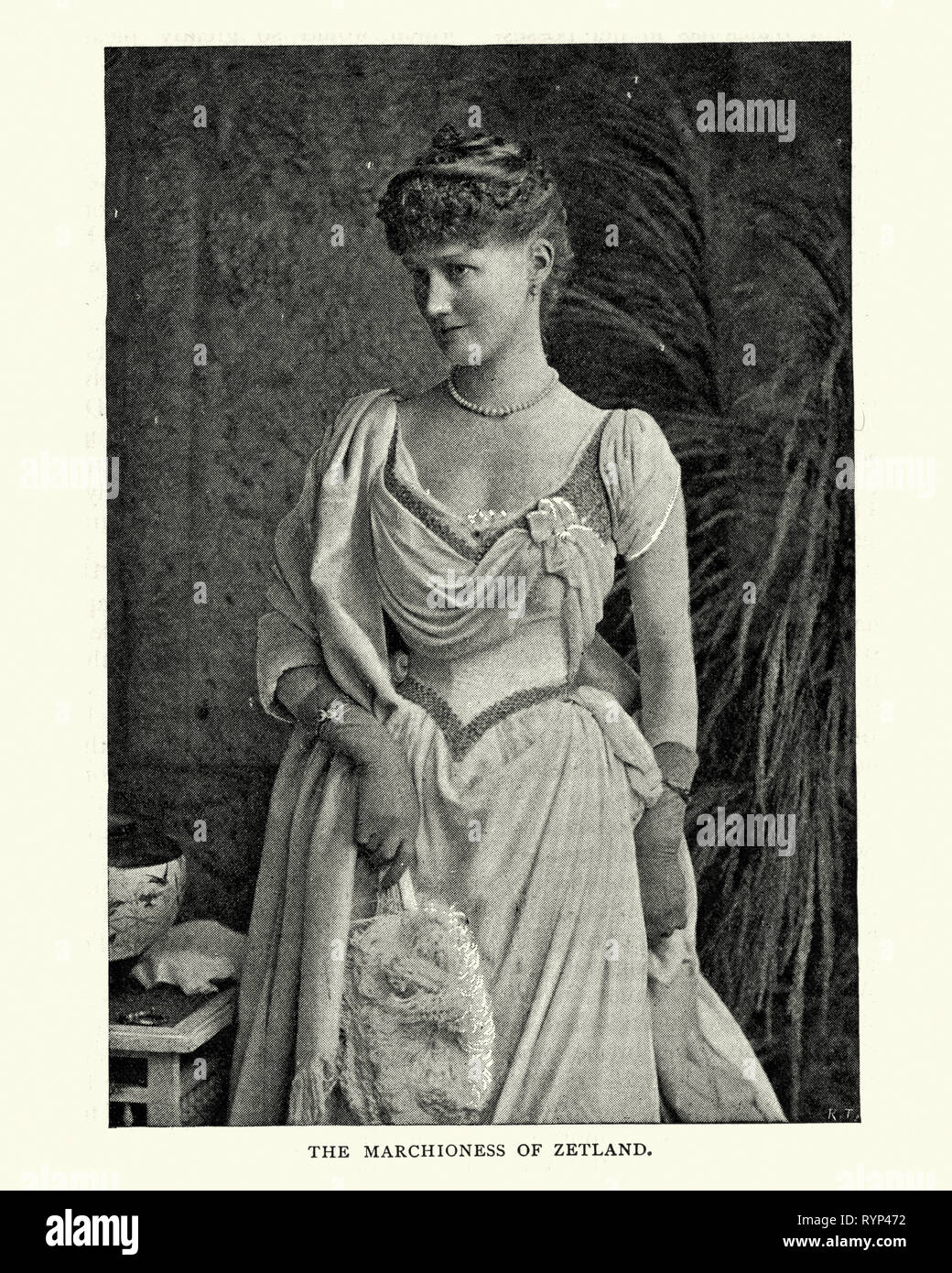 Vintage photograph of the Marchioness of Zetland, Lady Lilian Lumley ...