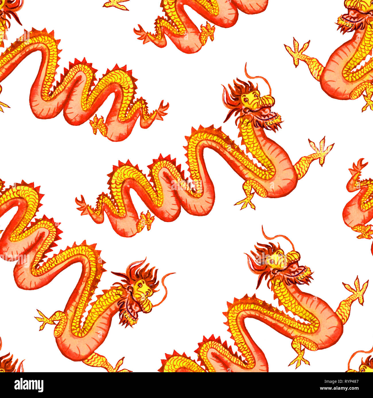 Chinese long yellow and red dragon, symbol of luck in New Year ...
