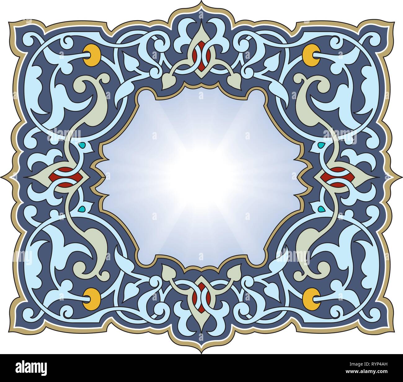 arabesque Borders - Tiled frame in plant leaves and flowers Framework ...