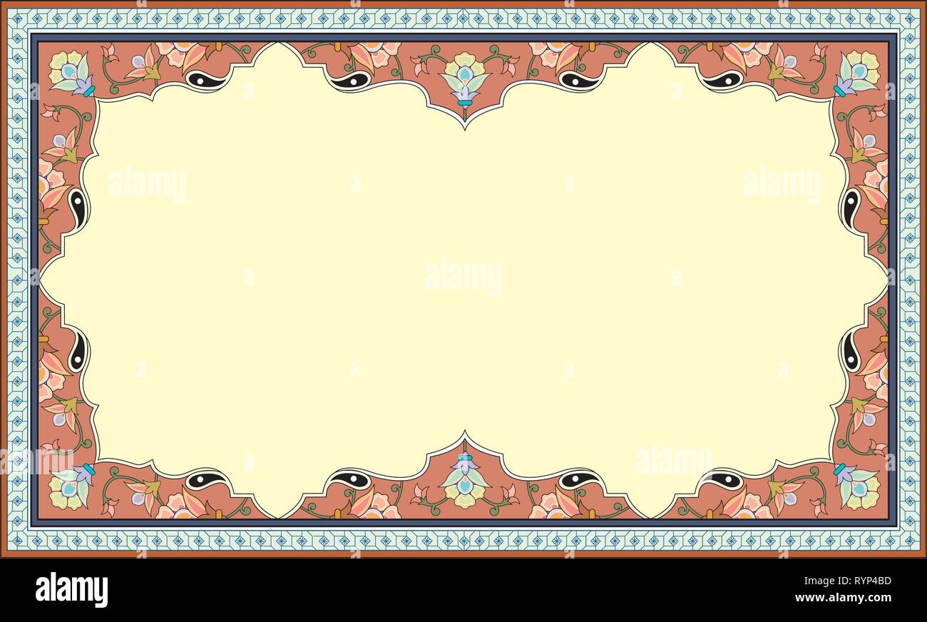 arabesque Borders - Tiled frame in plant leaves and flowers Framework ...