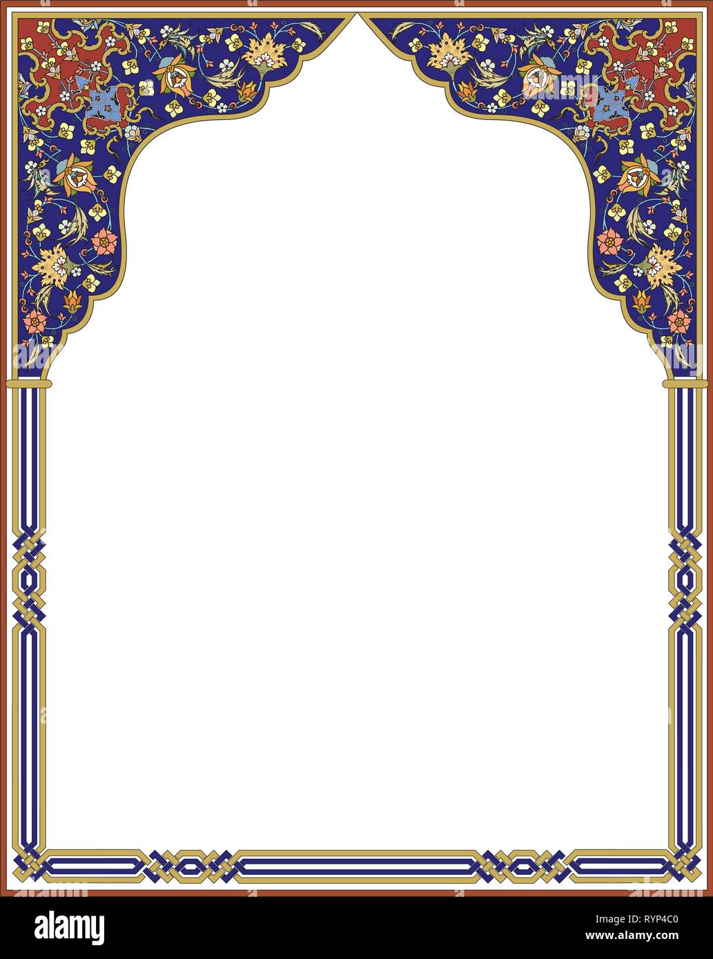 arabesque Borders - Tiled frame in plant leaves and flowers Framework ...