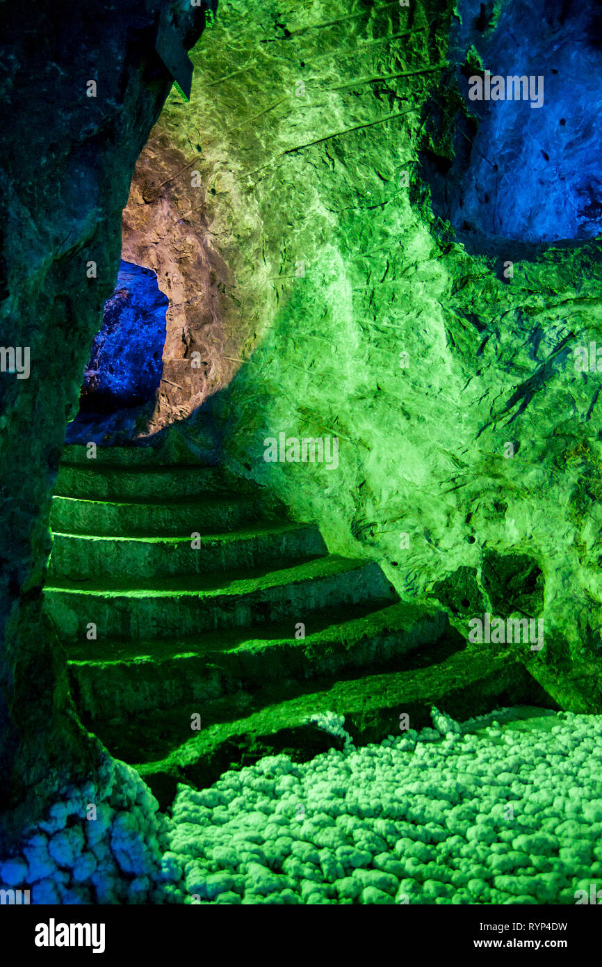 Indoor Views of Salt Mine in Nemocón - Colombia Stock Photo - Alamy