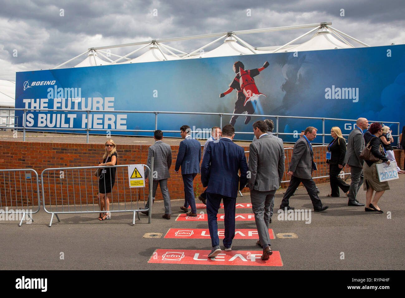 Boeing advertising at Farnborough Airshow Stock Photo - Alamy