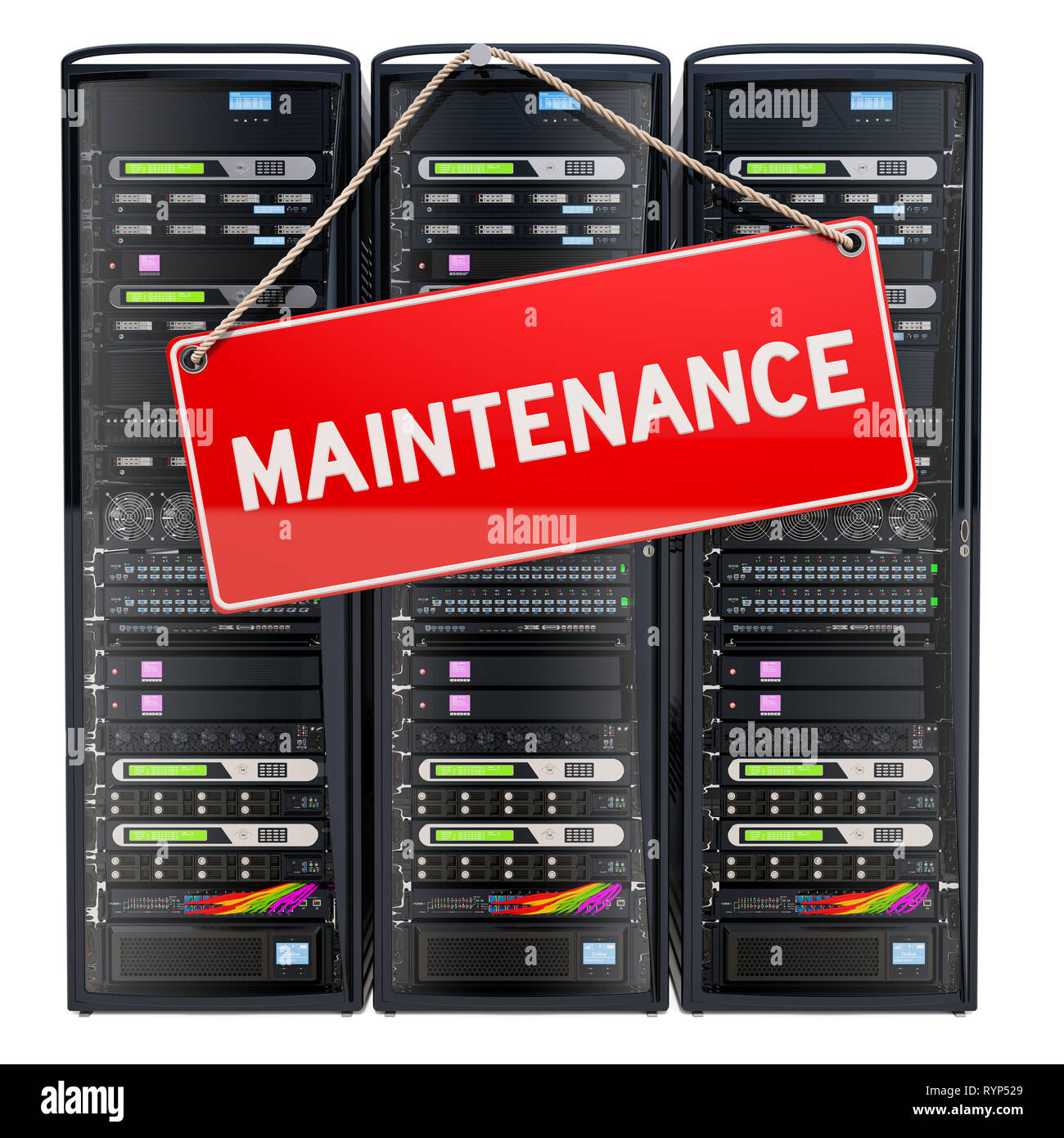 Server Maintenance concept, 3D rendering isolated on white background ...