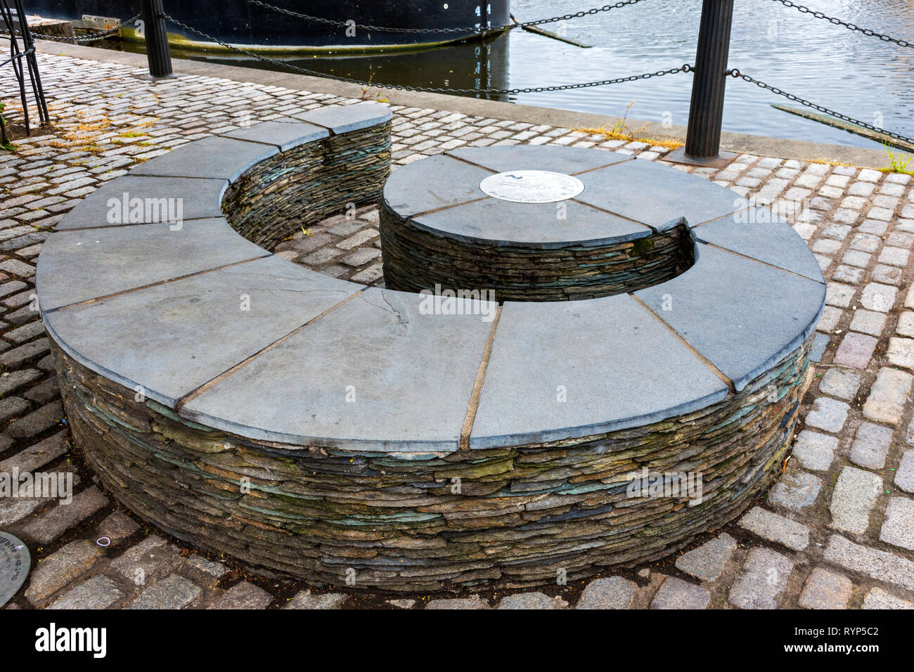 Sculpture, in the shape of a bass clef, by James Parker, a memorial to ...