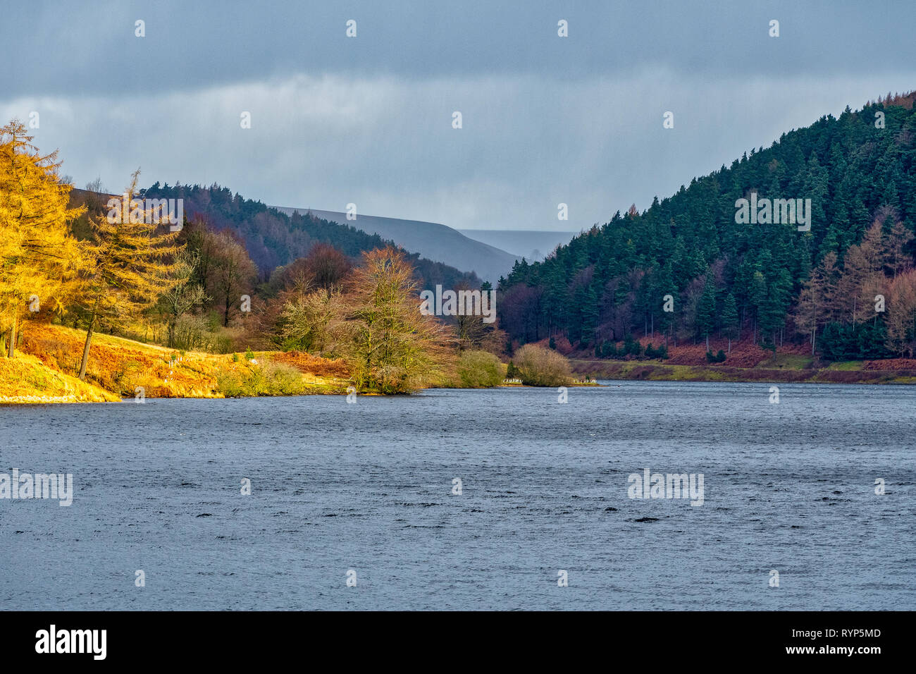 View of Derwent Reservoir, Peak District, Derbyshire, UK. This was the ...