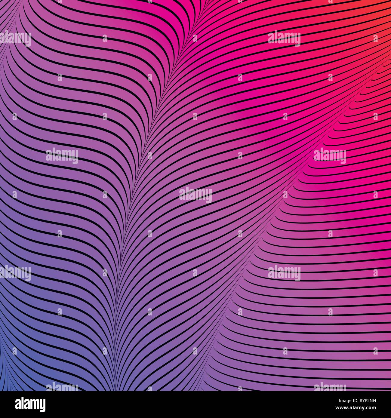 Abstract acid color wavy background, optical art, opart striped. Neon ...