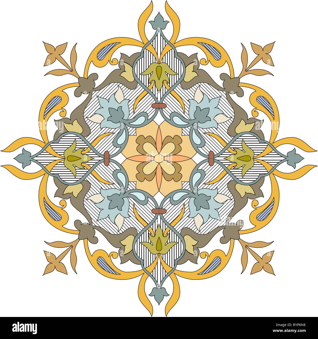 Arabic arabesque decorative texture Islamic ornamental colorful design ...