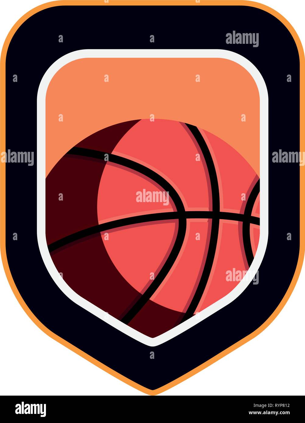 flying basketball ball sport stamp vector illustration Stock Vector ...