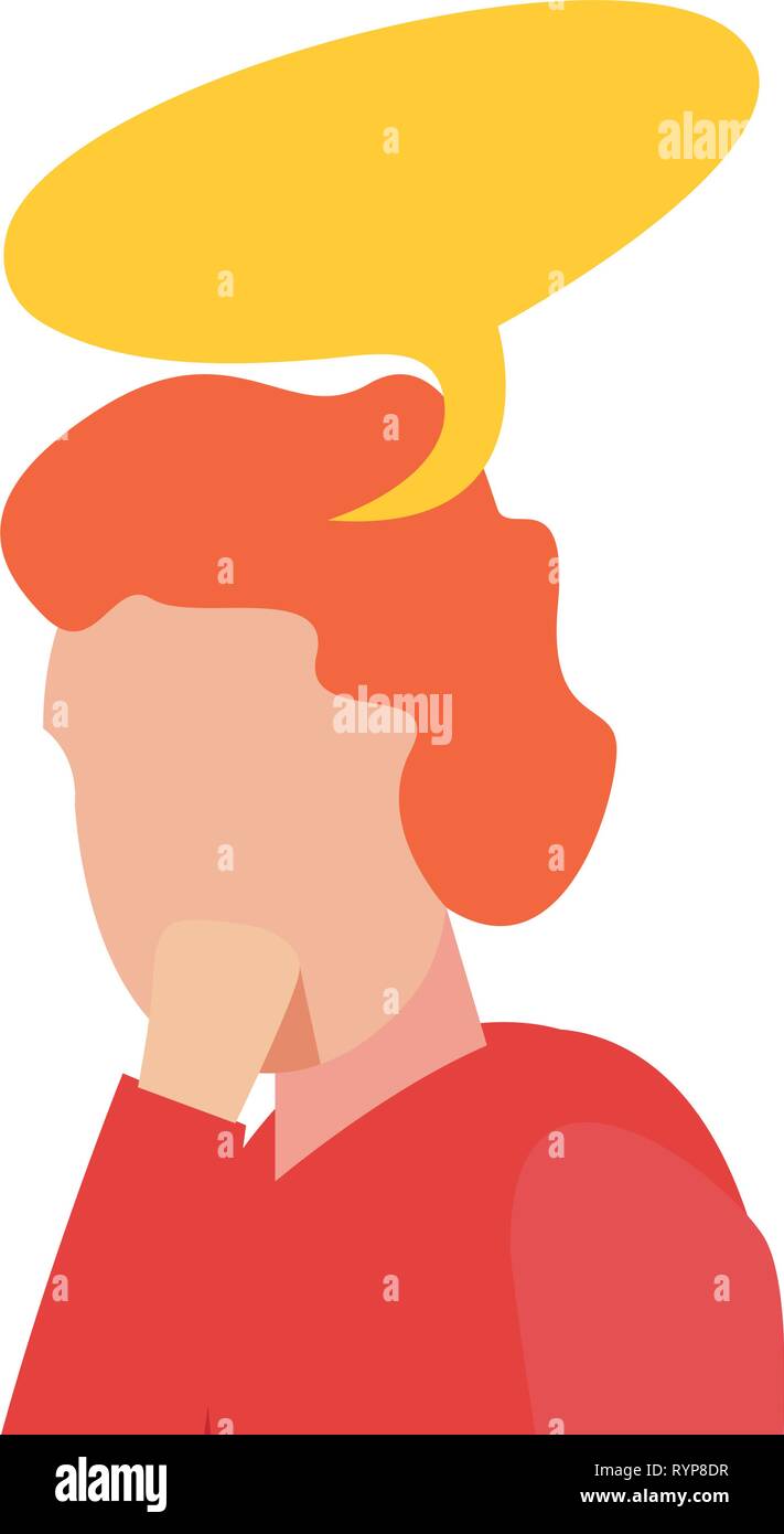 man character speech bubble think vector illustration Stock Vector ...