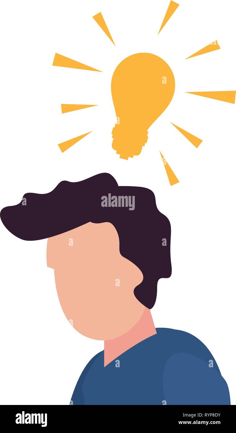 man bulb creativity thinking idea vector illustration Stock Vector ...