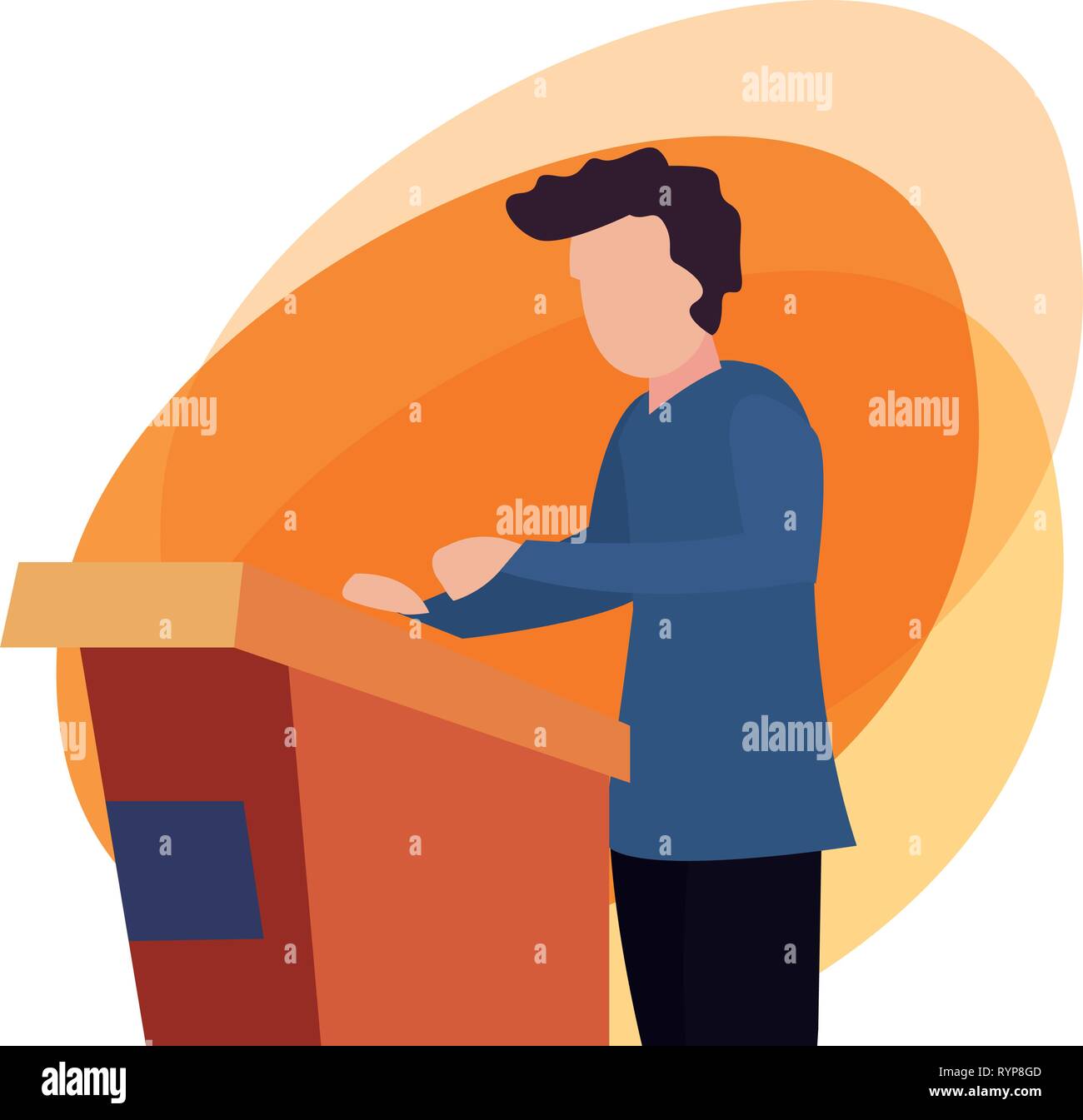 man standing in the stand vector illustration Stock Vector Image & Art ...