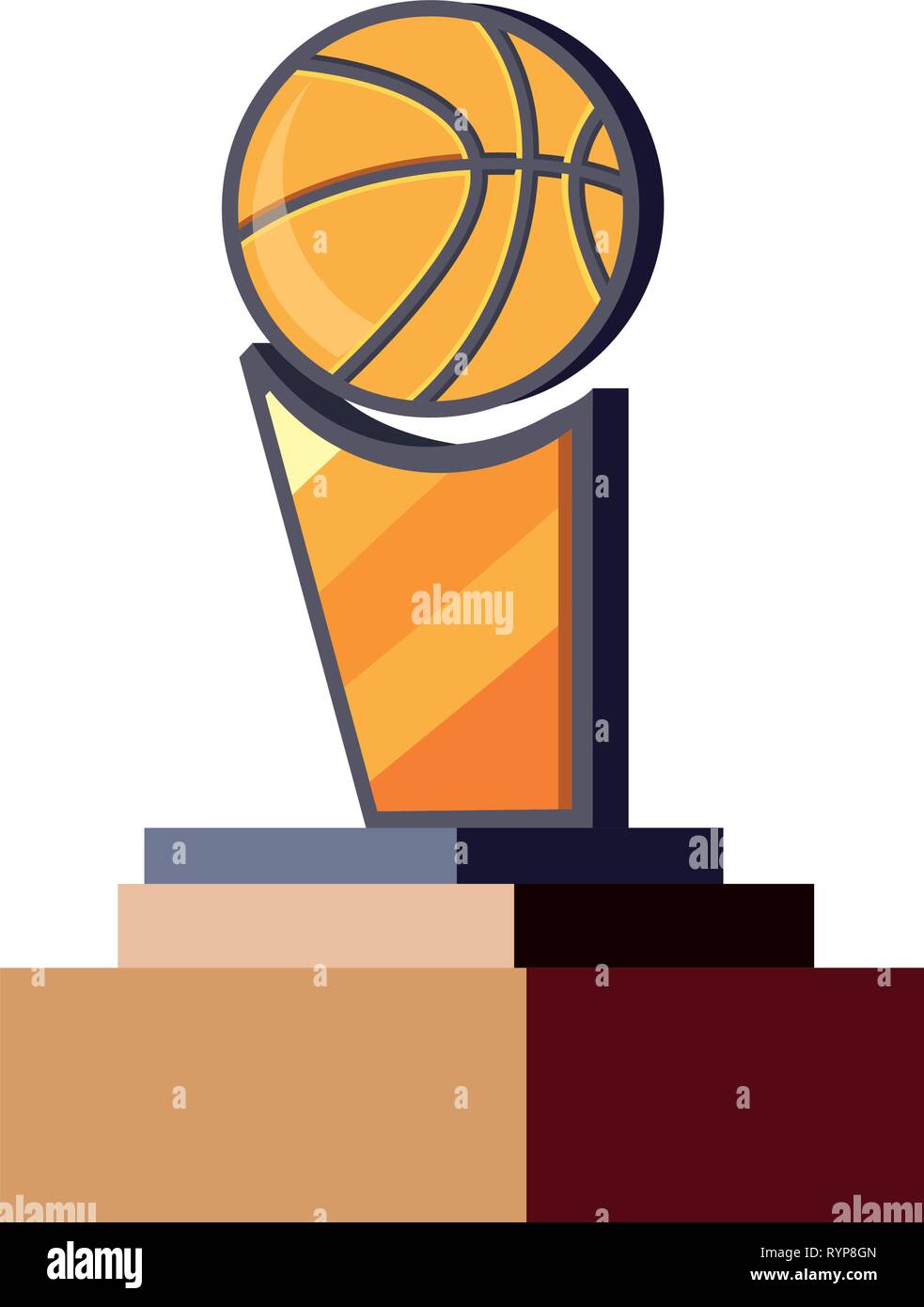 trophy ball basketball sport award vector illustration Stock Vector ...
